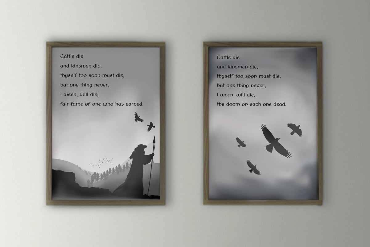 Hávamál Stanzas 76-77 - English - Wall Art – Nordikó